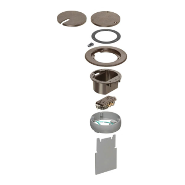 FLBC4560DBR - Round Floor Box; 1-Gang; 4.5 In.; 6.1 In.; Pla