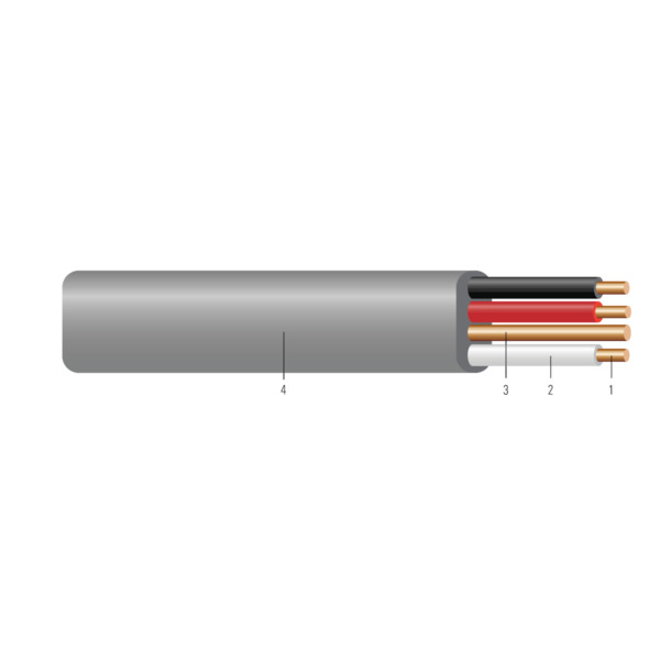 13057543 - Direct Burial Cable; UF Type; 14-3 AWG; Blue; Cop