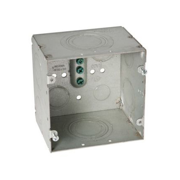260 - 4-11/16" Welded Square Box; Galvanized Steel; 3-1/4 In