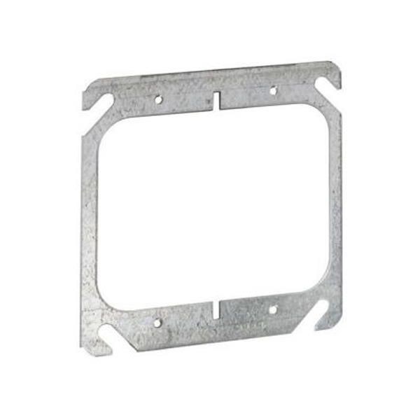 791 - 4" Square Cover - Mud Ring; Flat In.; 2-Gang; Steel
