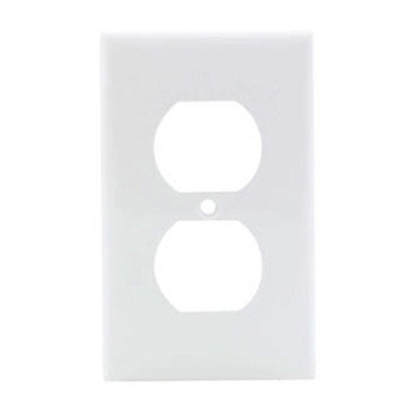 80703-W - Duplex Receptacle Wallplate - 1 Gang; Nylon; White
