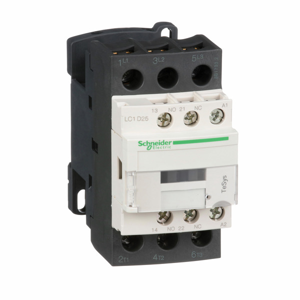 LC1D25G7 - IEC Contactor; 25 A; 3 Pole; 120 VAC; 3NO